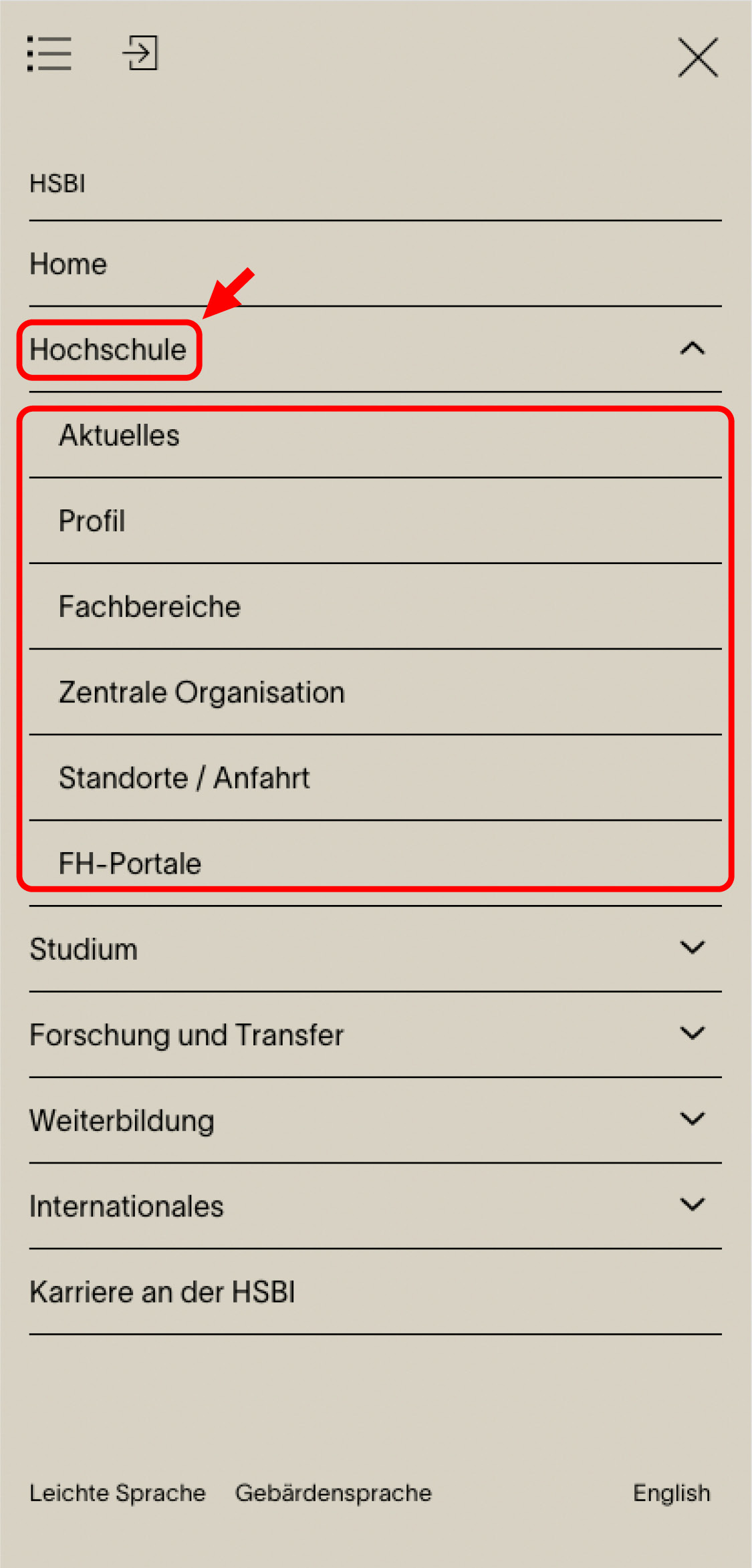 Nutzung am Handy oder Tablet | Hochschule Bielefeld (HSBI)